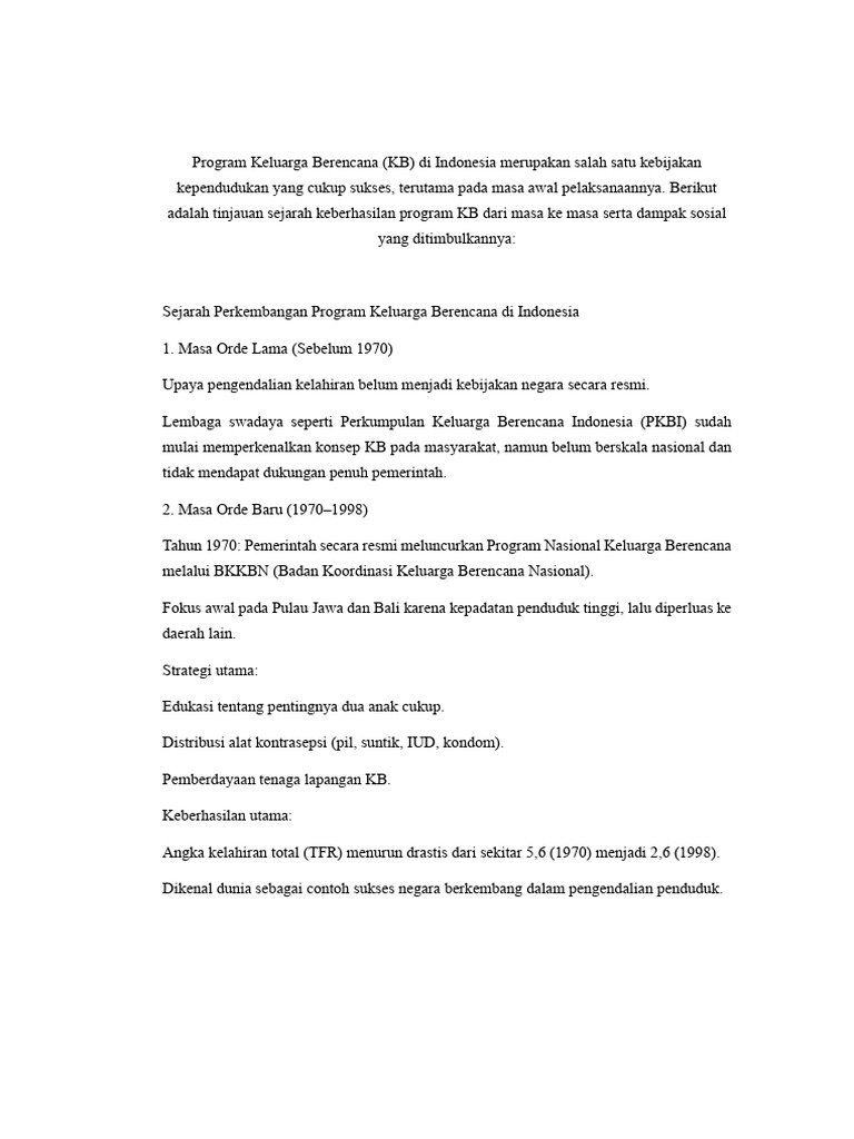 Tugasprogram Keluarga Berencana | PDF