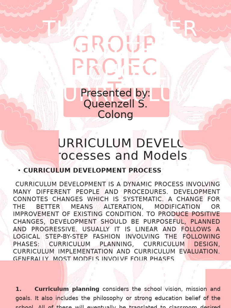 Curriculum Development Processes and Models | PDF | Curriculum | Evaluation