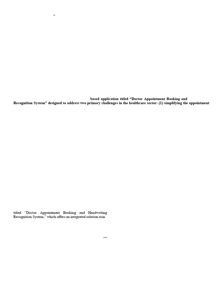 Doctor Appointment Booking and Handwriting Recognition System | PDF ...