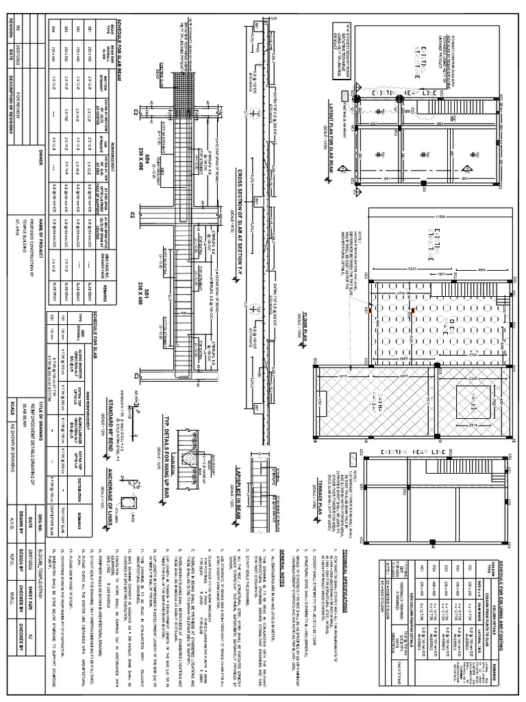 Structural Drawing Slab Beam - Panchwati Temple | PDF