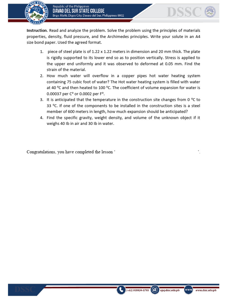 Materials Properties Problem Set | PDF