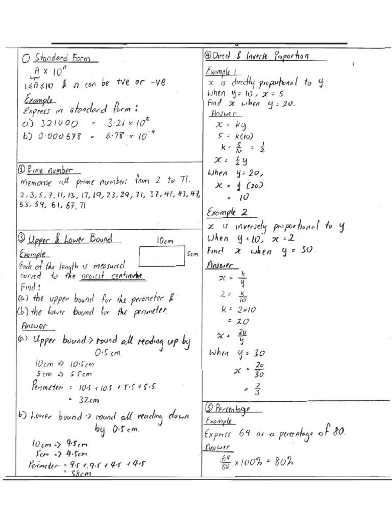 Mathematics 4024 Formula Sheet | PDF