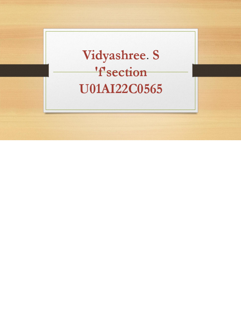 Vidyashree. S | PDF