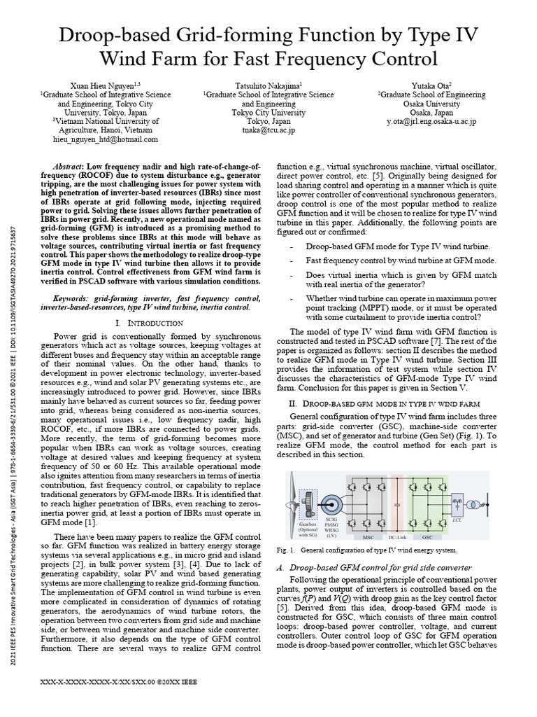 24 Droop-Based - Grid-Forming - Function - by - Type - IV - Wind - Farm ...