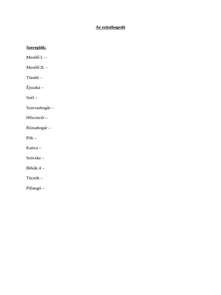 Mese - Az Ezüsthegedű | PDF