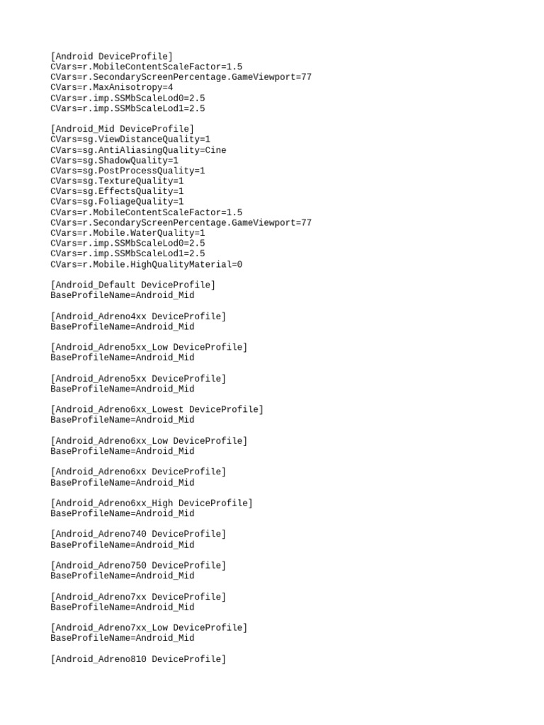 DeviceProfiles Ini | PDF