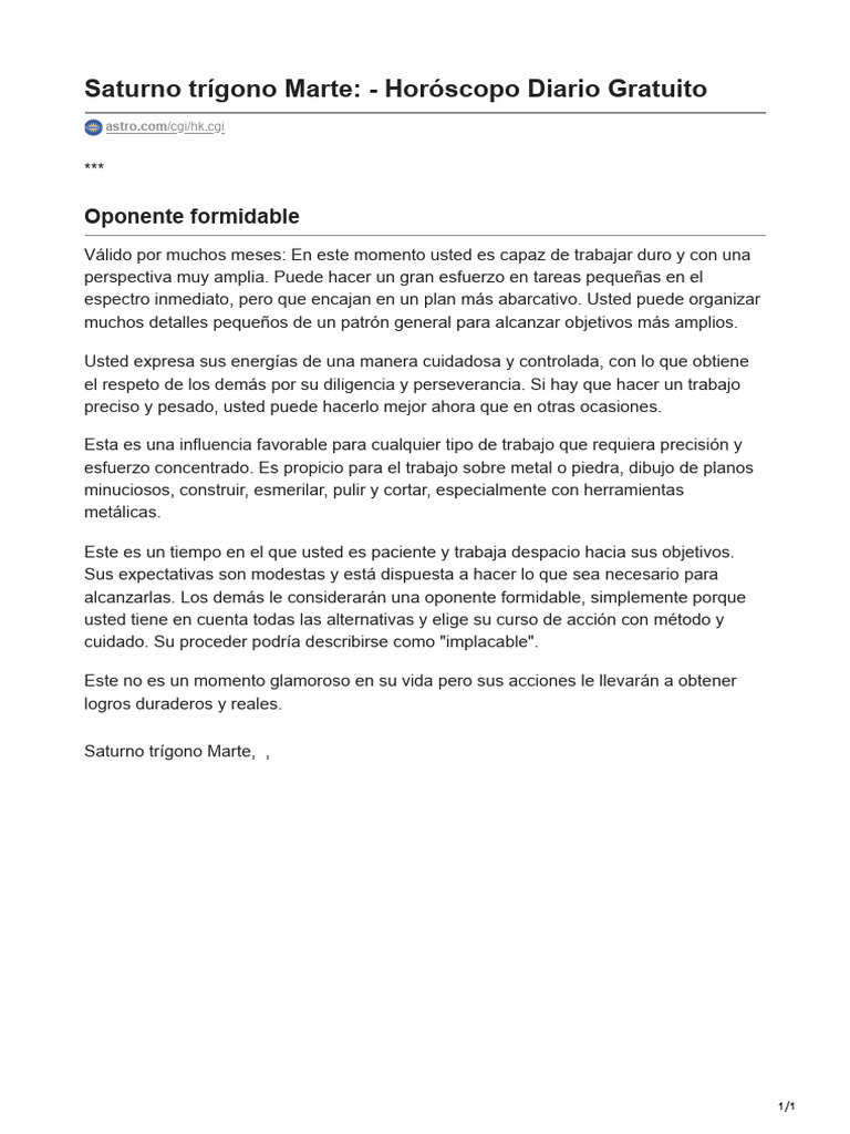 Saturno Trígono Marte | PDF