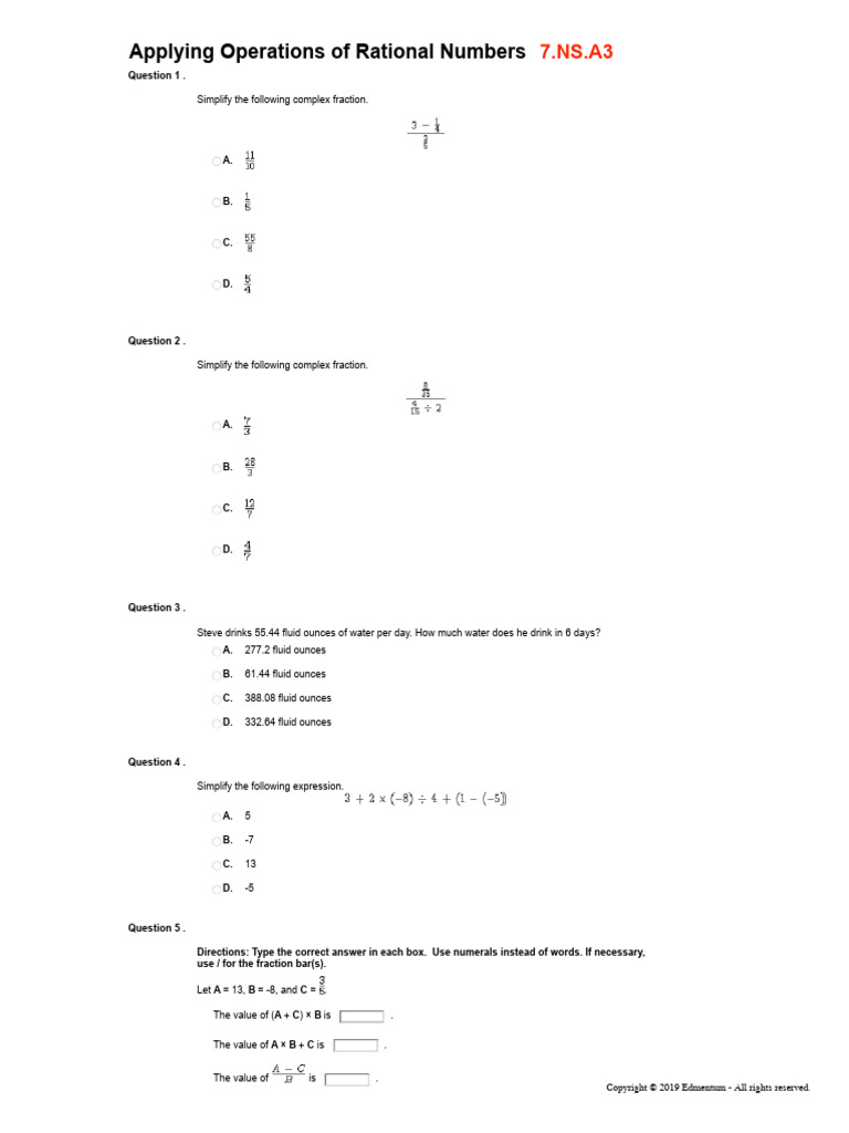 Operations with Rational Numbers | PDF | Pound (Mass) | Foods