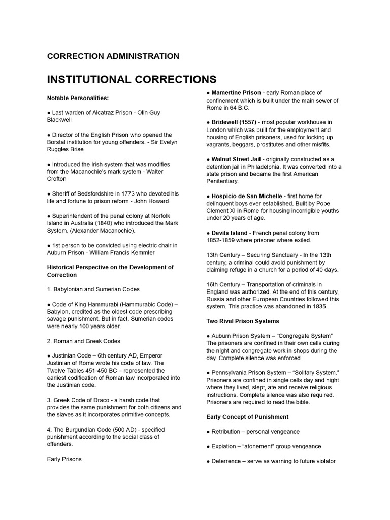 Overview of Correction Administration | PDF | Prison | Crime & Violence