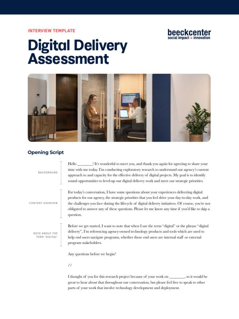 Interview Template - Digital Delivery Assessment | PDF | Social ...