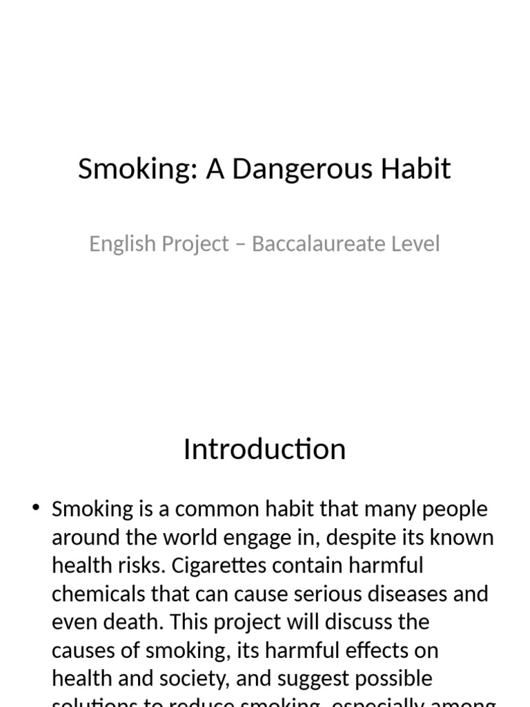 Smoking Project Presentation | PDF
