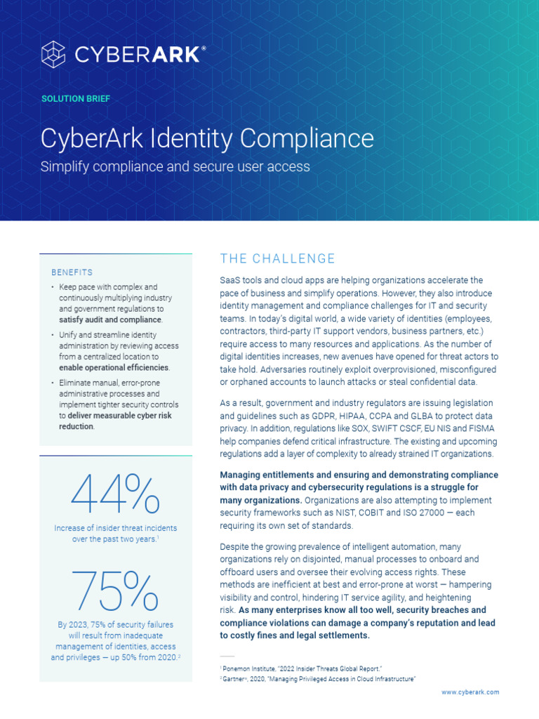 Cyberark Identity Compliance | PDF | Computer Security | Security