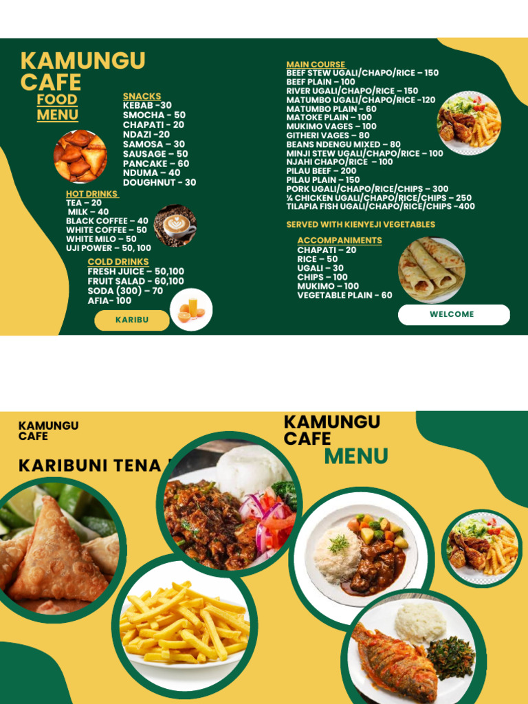 Kamungu Cafe Menu | PDF