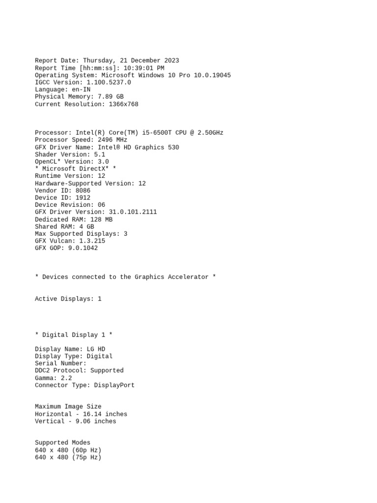 Intel® HD Graphics 530 - Thursday, 21 December 2023 | PDF | Graphics Processing Unit | X86 ...