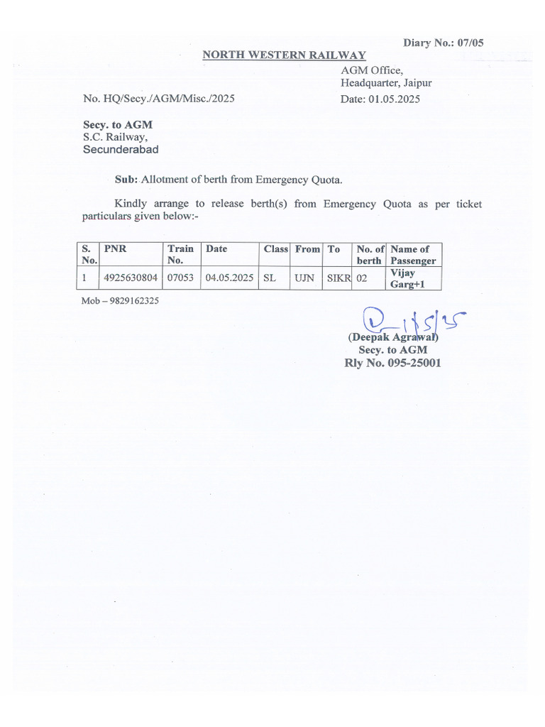 EQ Secy To AGM 07053 | PDF