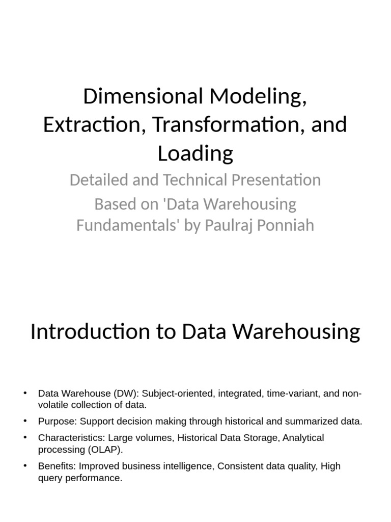 Detailed Dimensional Modeling ETL Presentation | PDF | Data Warehouse ...
