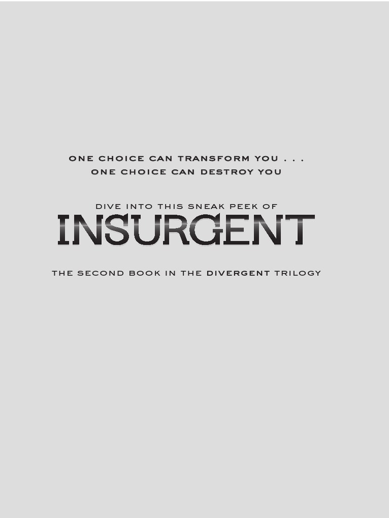 Chapters 1 & 2 From Insurgent | PDF | Divergent (Novel) | Nature