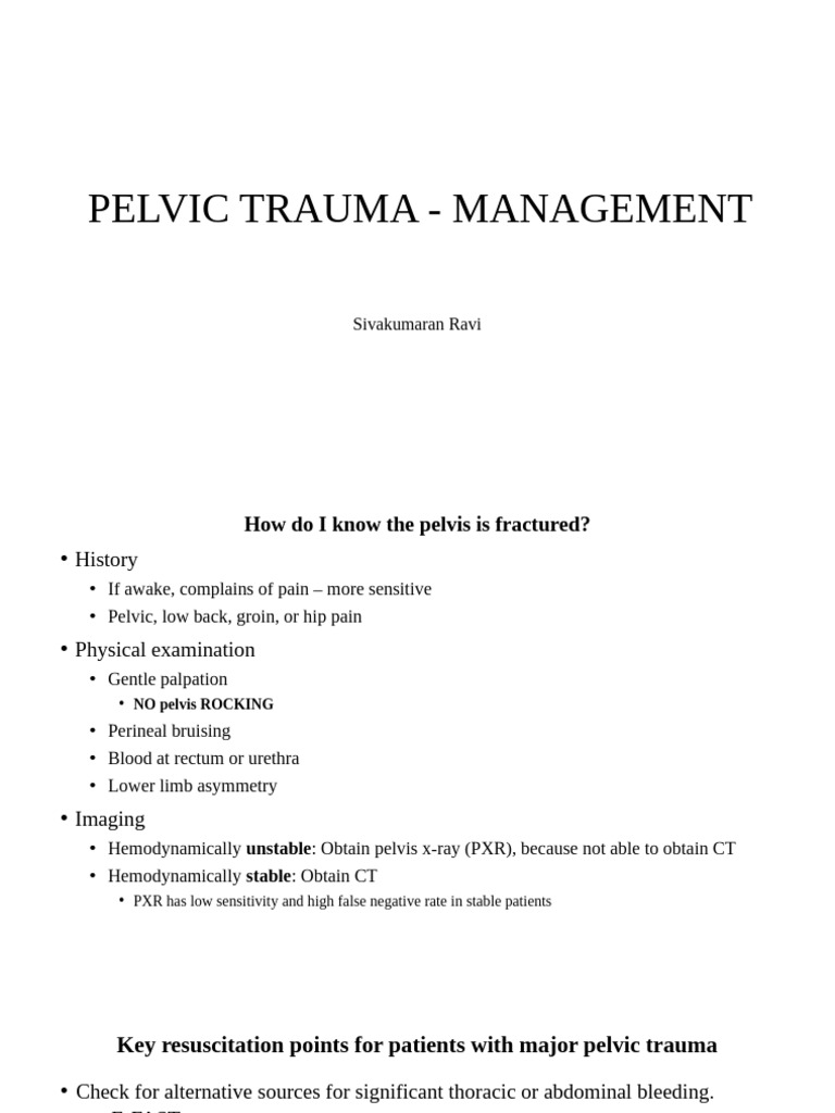 Pelvic Trauma Management Guidelines | PDF | Pelvis | Major Trauma