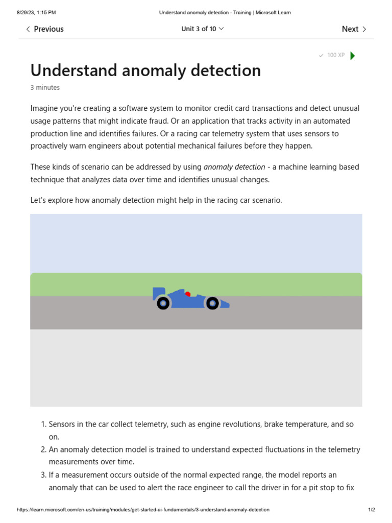 03 Understand Anomaly Detection - Training - Microsoft Learn | PDF