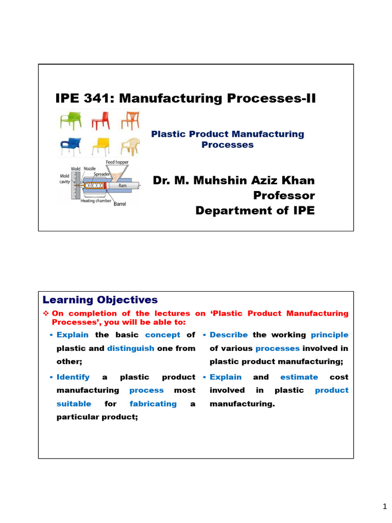IPE 341-Plastic Product Manufacturing Processes | PDF | Plastic ...