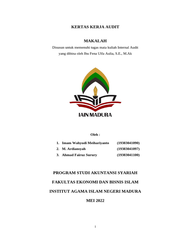 Kelompok 7 Makalah Kertas Kerja Audit | PDF