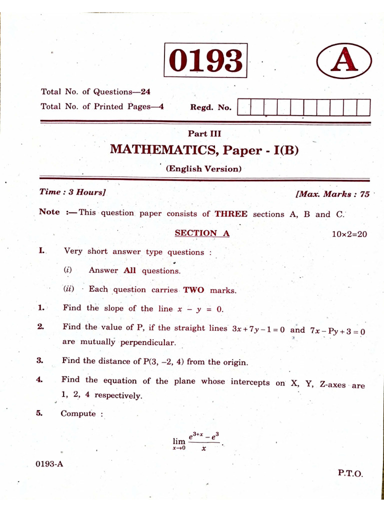 Maths IB | PDF