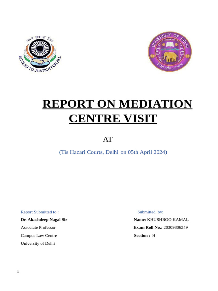 Khushboo Kamal (002) mediation report | PDF | Mediation | Alternative ...