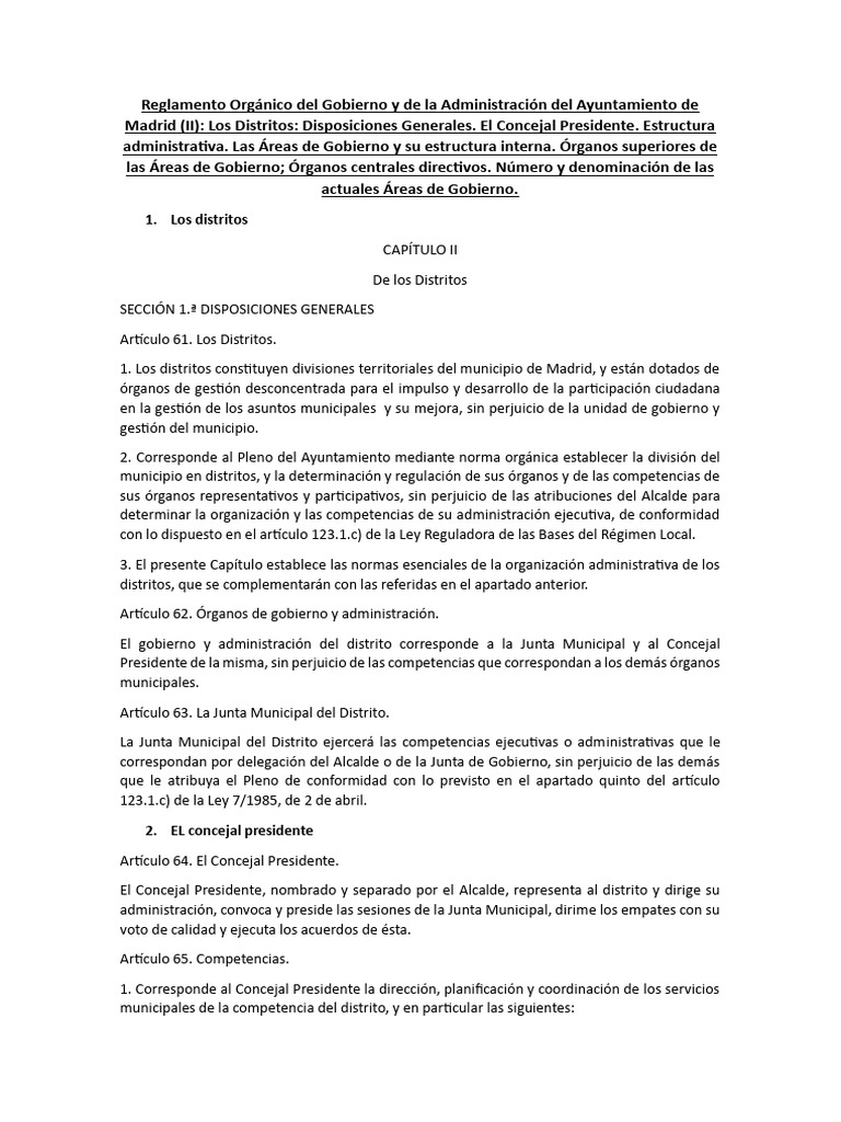 Reglamento Orgánico Del Gobierno y de La Administración Del ...