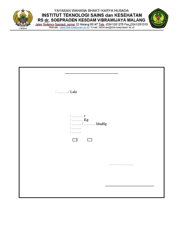 Form Surat Keterangan Sehat | PDF
