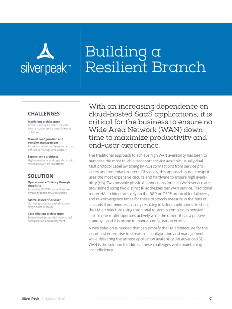Building A Resilient - Branch Solution Brief | PDF | Networking ...