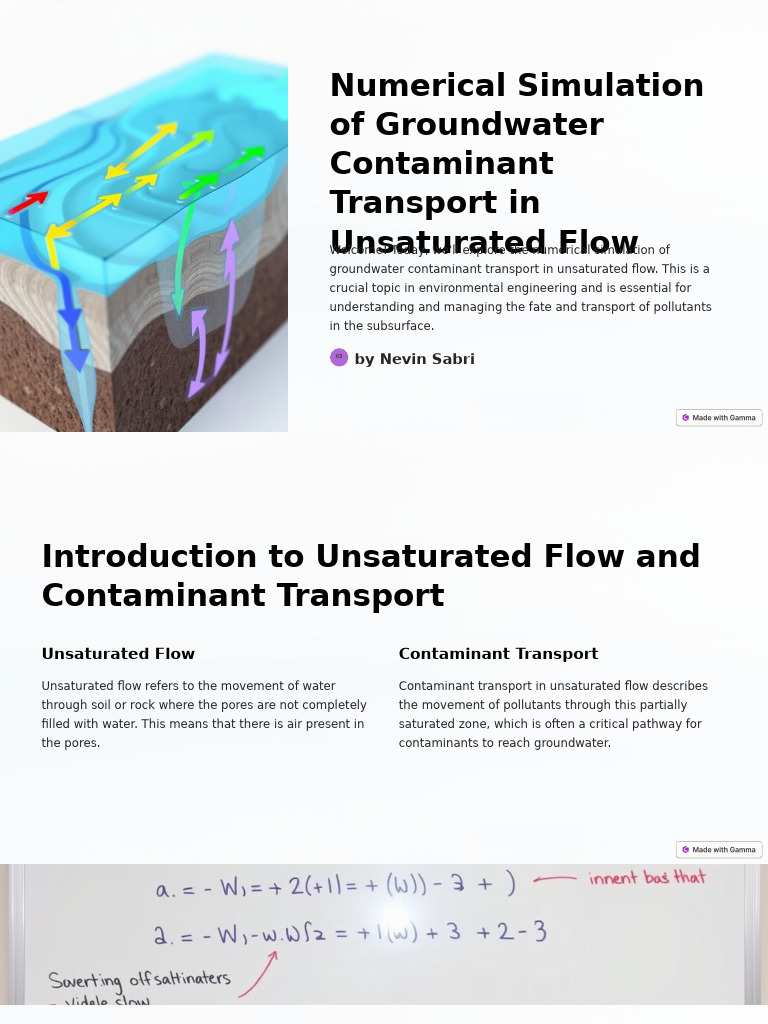 Numerical Simulation of Groundwater Contaminant Transport in ...