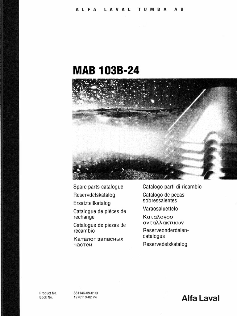 Alfa Laval ~ MAB 103B-24 ~ Parts Catalouge | PDF