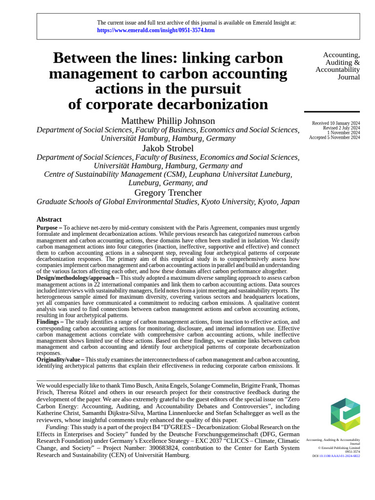 Between The Lines Linking Carbon | PDF | Climate Change Mitigation ...