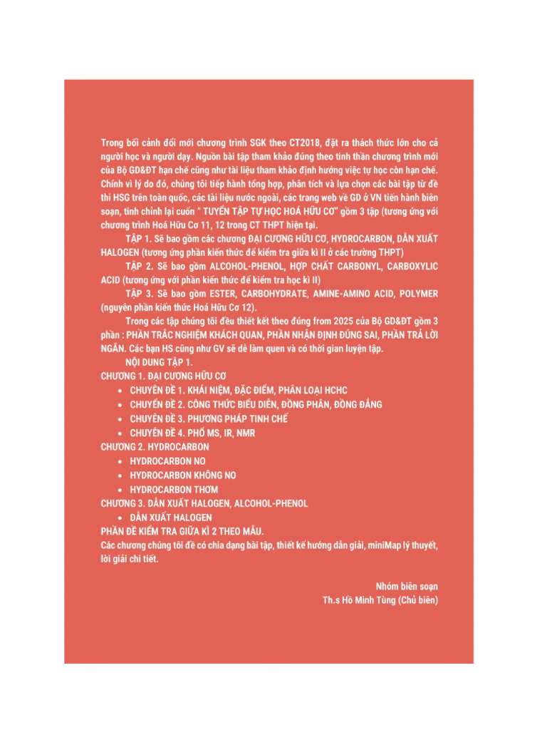 Sach Tu Hoc Hoa Huu Co Tap 1 THPT | PDF