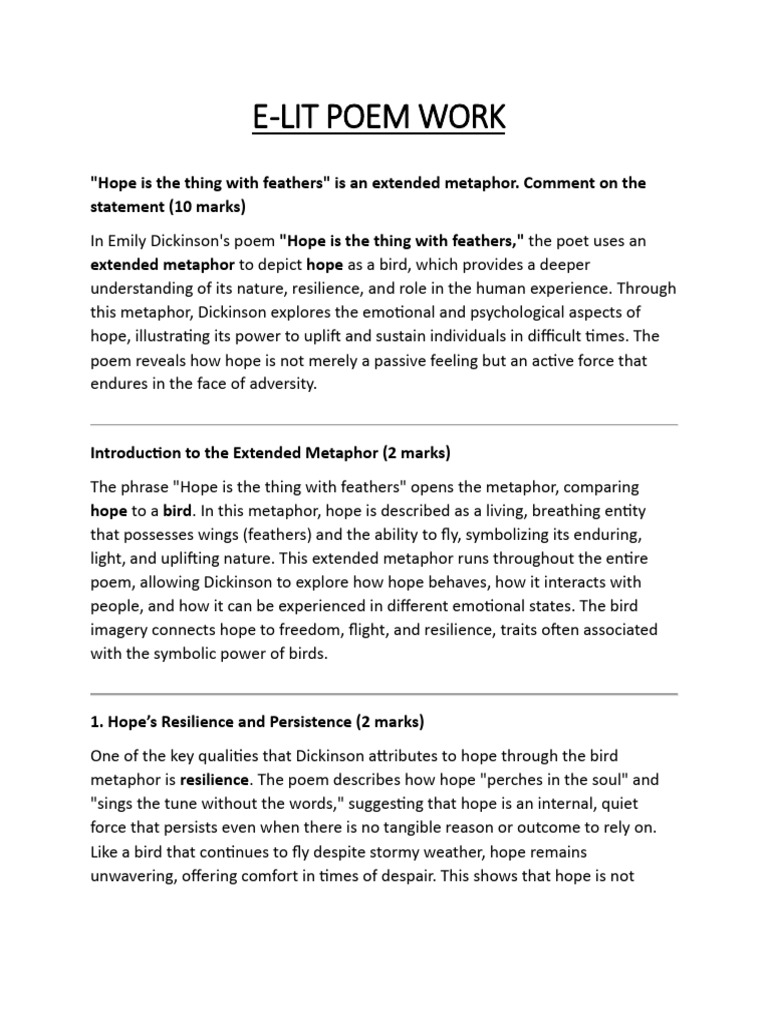 POEM ELIT | PDF | Allegory | Psychological Resilience
