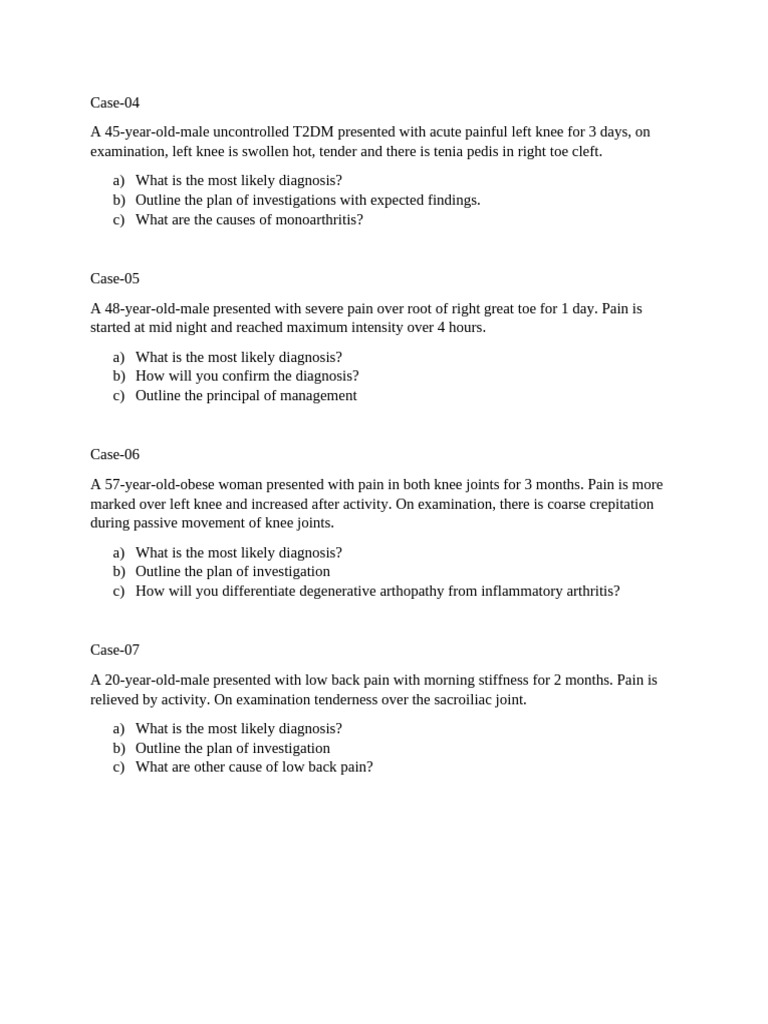 Monoarthritis Septic Gout OA As-1 | PDF