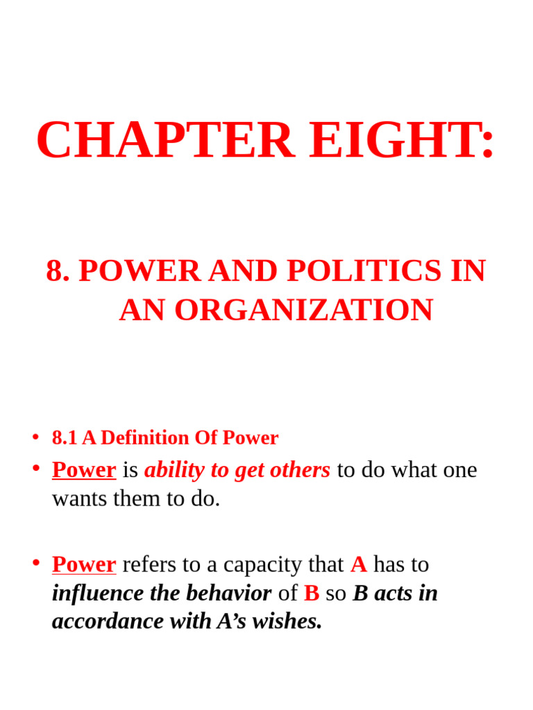 For Class Chapter Eight | PDF | Power (Social And Political) | Leadership
