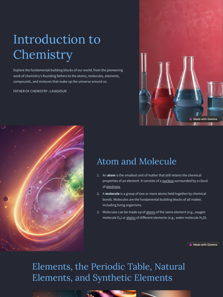 Introduction To Chemistry | PDF | Atoms | Atomic Nucleus