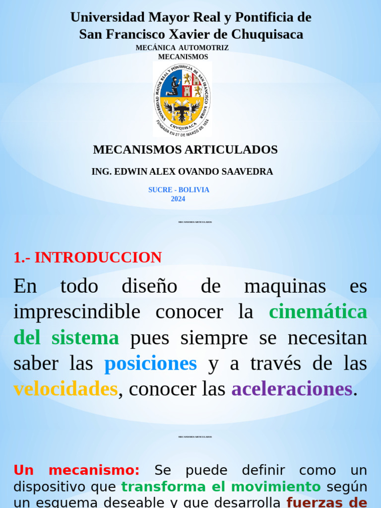 Mecanismos Articulados | PDF | Cinemática | Movimiento (física)