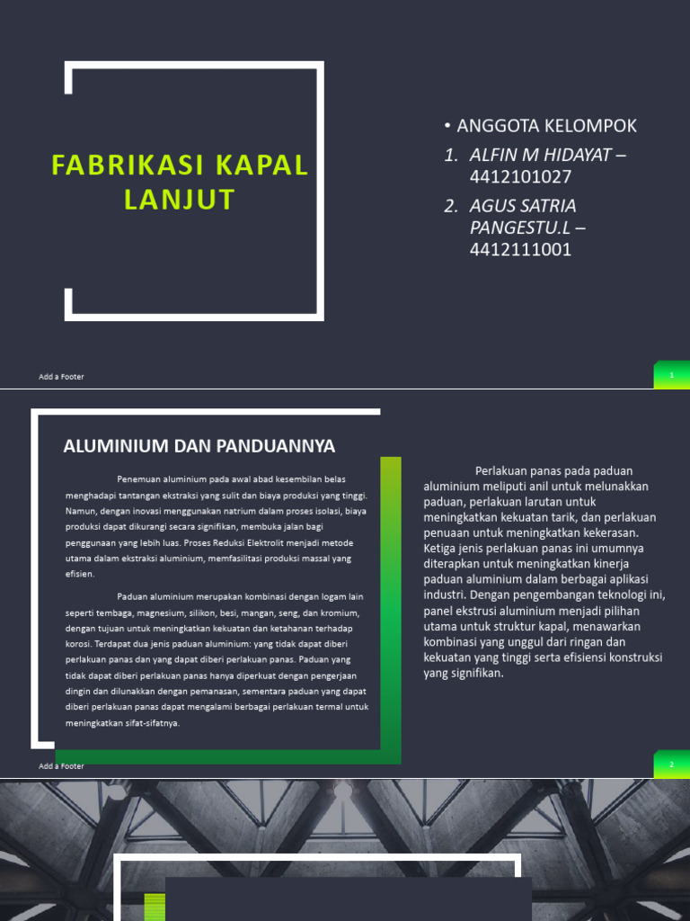 Fabrikasi Kapal Lanjut Alfin & Agus | PDF