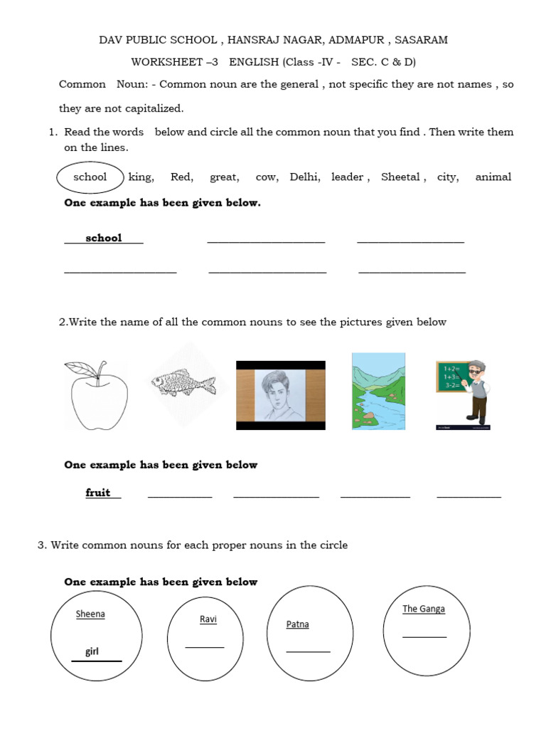 Class 4 English W-3 | PDF