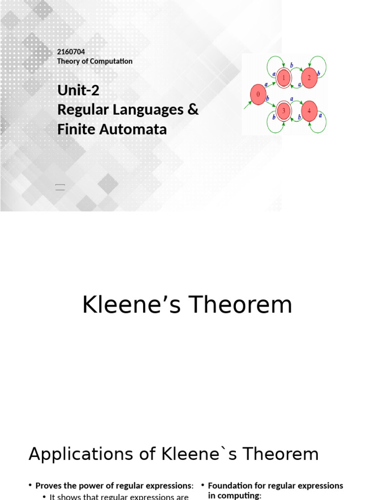 Unit-2 Regular Languages & Finite Automata (Part 2) | PDF | Regular Expression | Automata Theory
