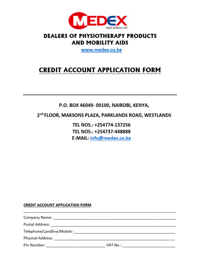 Credit Account Application Form - Revised | PDF | Credit | Finance ...