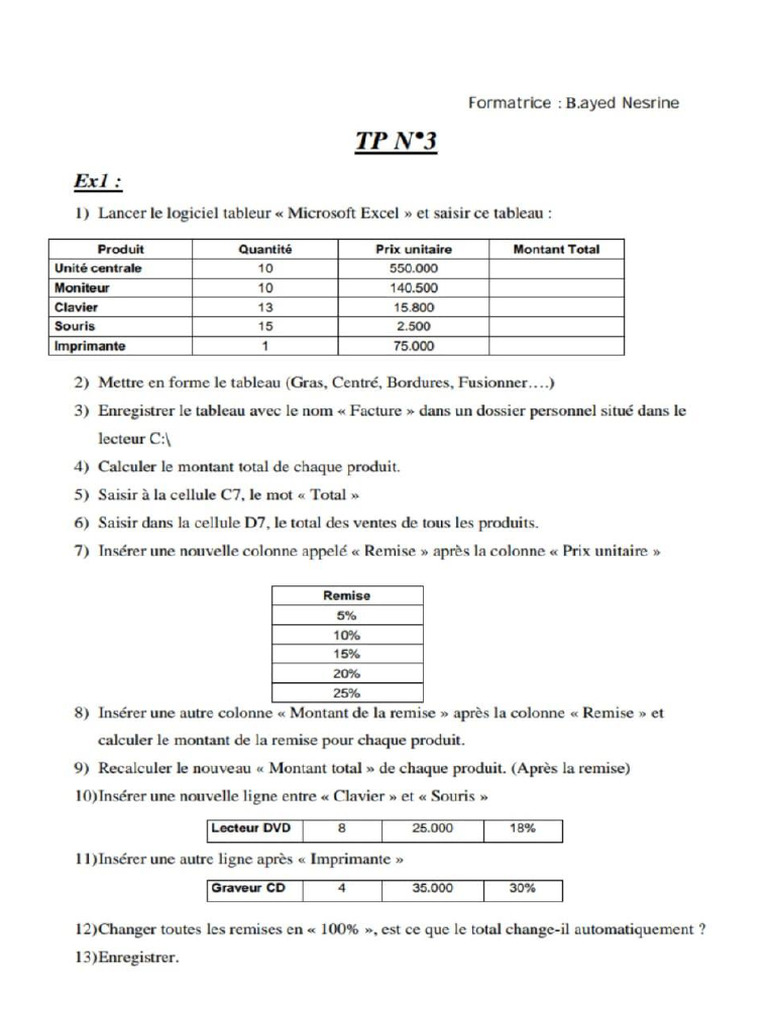 Excel tp3 Cai | PDF