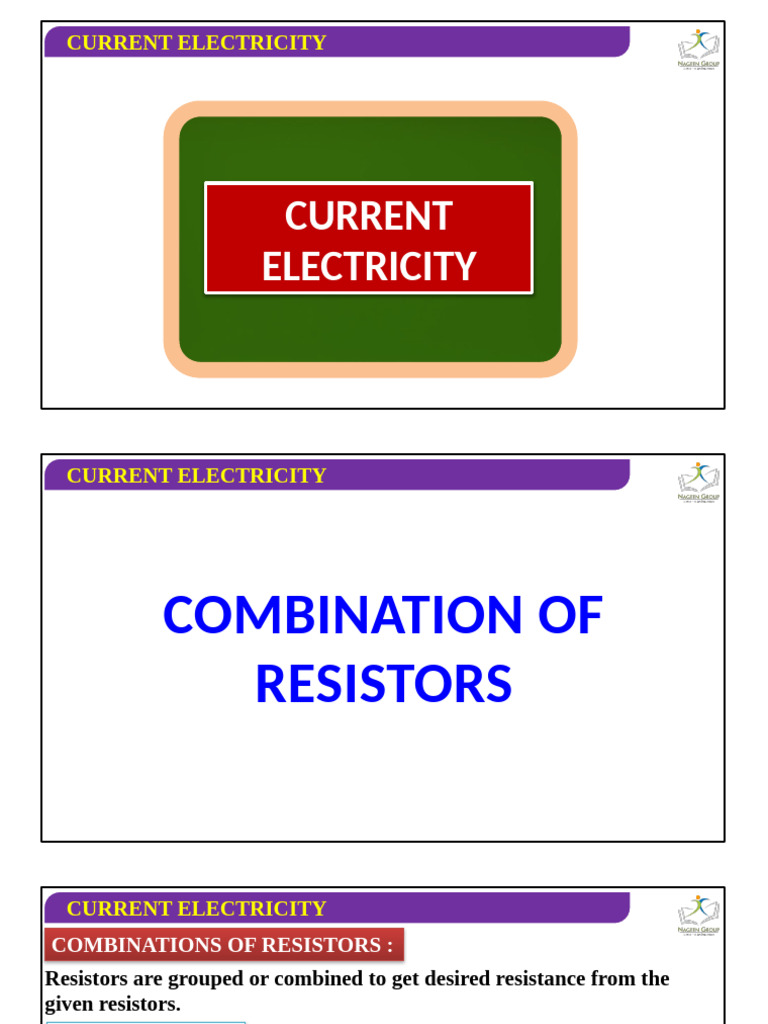 Physics Class XII PPT Current Electricity Combination of Resistors ...
