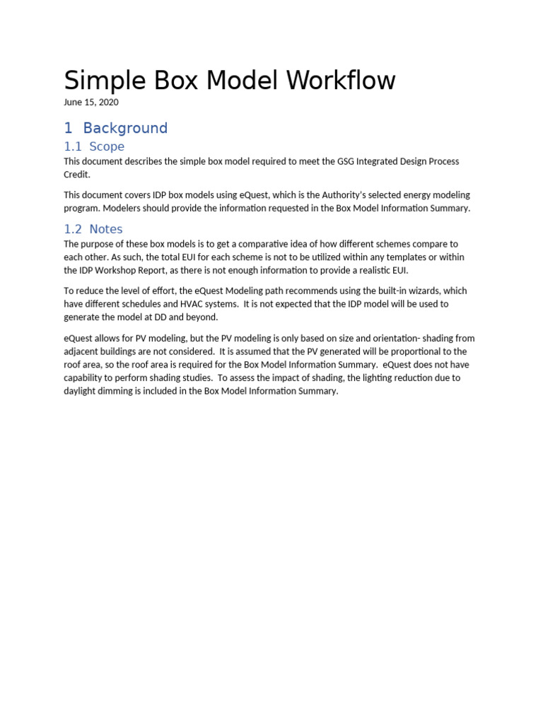 IDP Box Model Instructions (Equest) | PDF | Building Insulation | Window