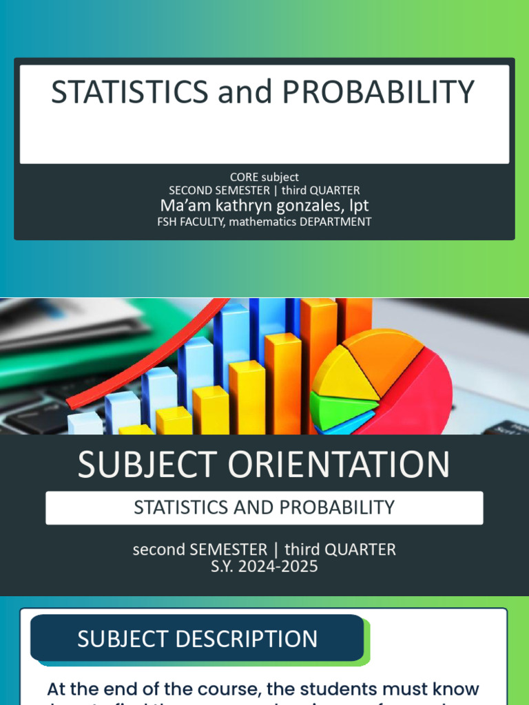 STATPROB Subj Orientation Lesson 1 | PDF | Statistics | Probability