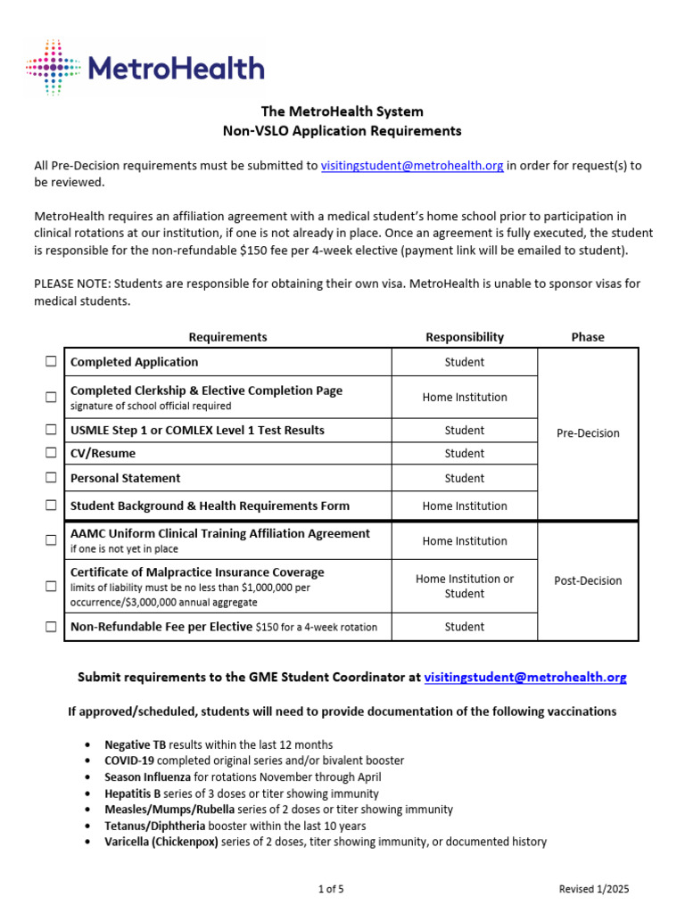 non-VSLO Student Application 1-2025 | PDF | Vaccines | Identity Document