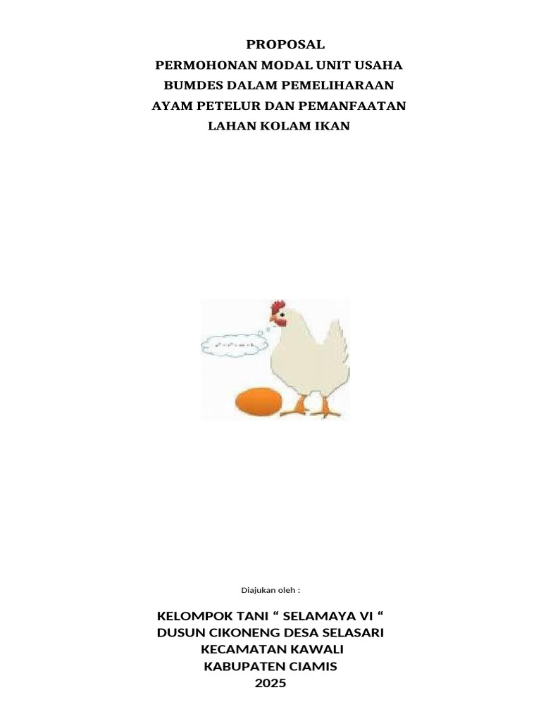 Contoh Proposal Budidaya Ayam Petelur 1 | PDF