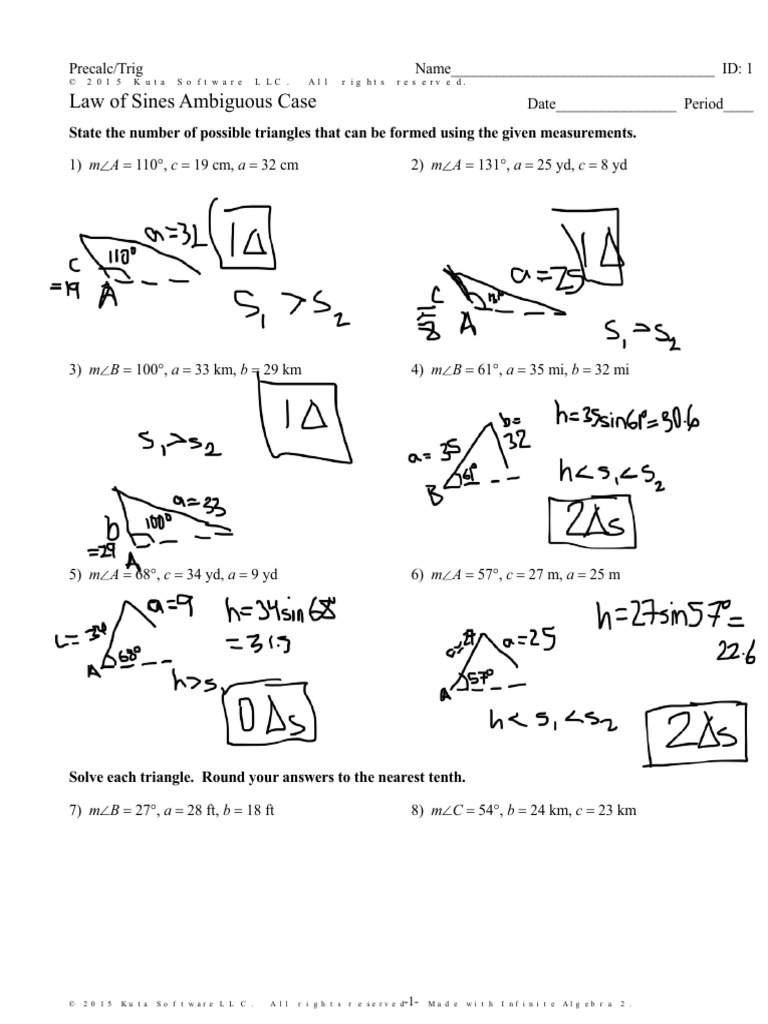 8 Law of Sines Ambiguous Case | PDF | Euclidean Plane Geometry ...
